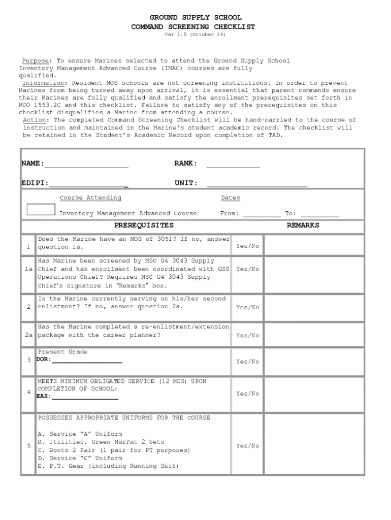 Fillable Online U.S. Marine Corps Equipment Readiness Information Tool ...