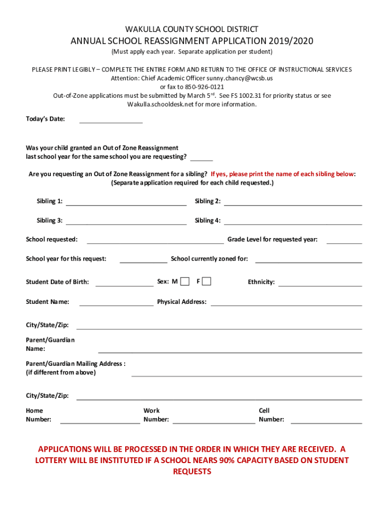 Fillable Online Wakulla County School District Student Enrollment Packet / ... Fax Email Print ...