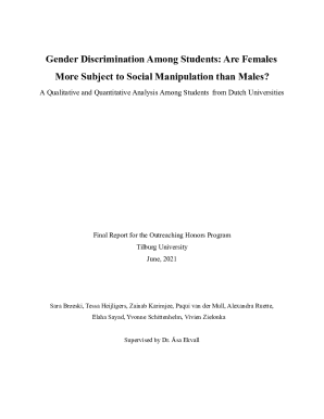 Fillable Online Gender Discrimination Among Students: Are Females More ...