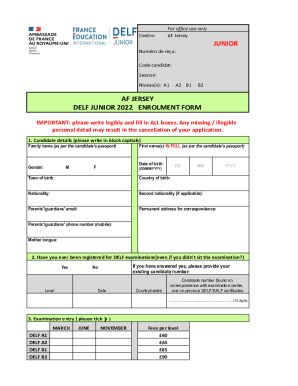 Fillable Online Registration form - DELF/DALF Fax Email Print - pdfFiller