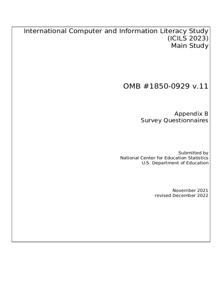 International Computer and Ination Literacy Study ( ... Doc Template | pdfFiller