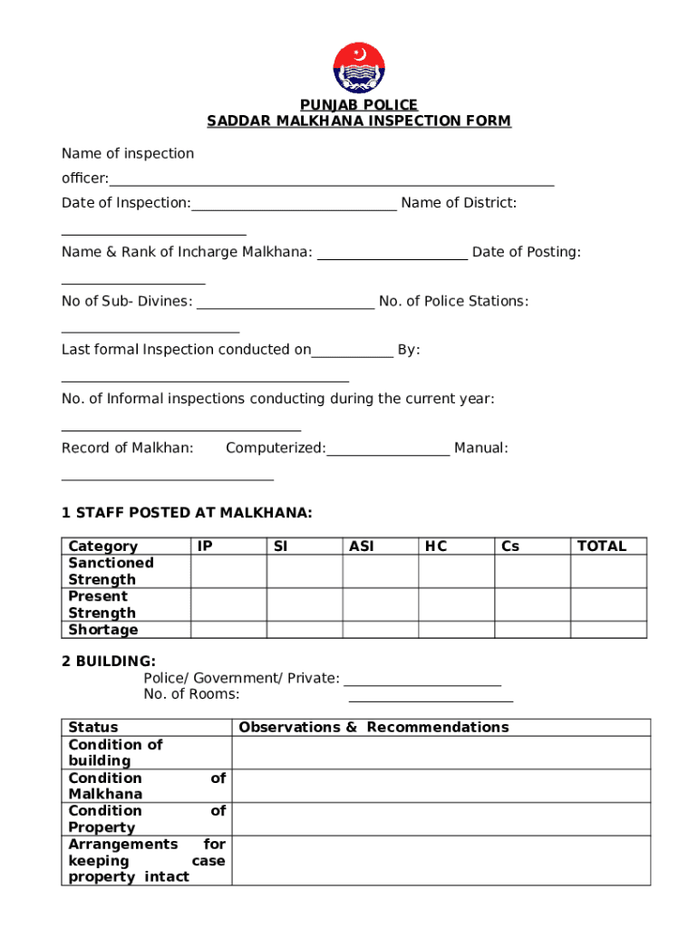 Punjab Police Rules Doc Template | pdfFiller