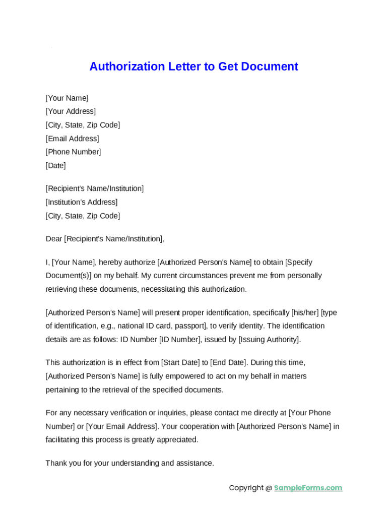 What is the best way to write an authorization letter ... Doc Template ...