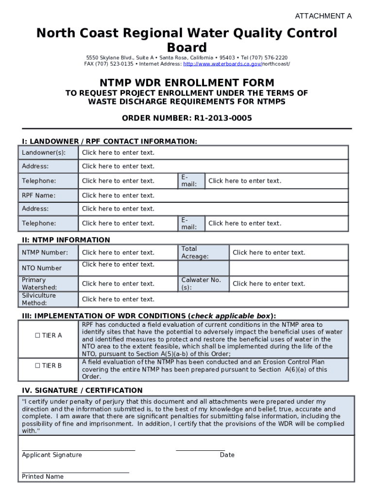 North Coast Regional Water Quality Control Board ... Doc Template ...