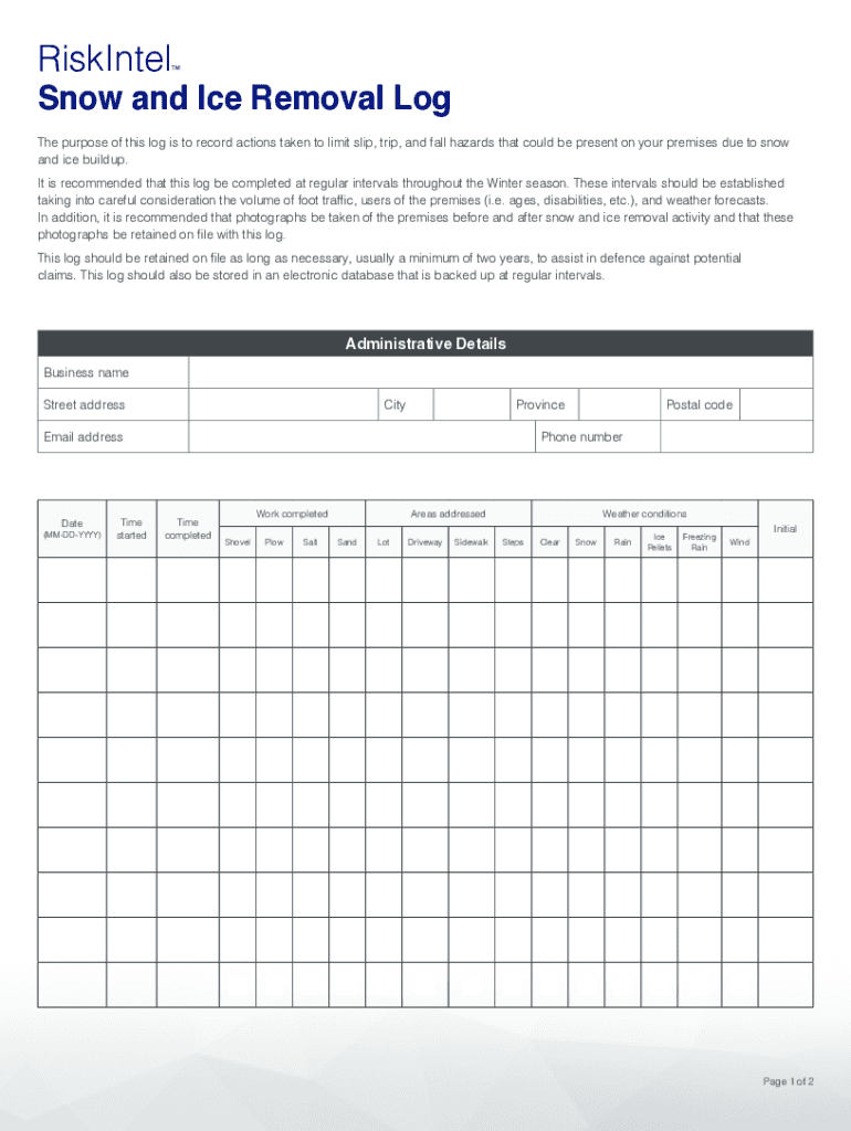 Fillable Online Risk Engineering Services Preventing Slip, Trip, and ...