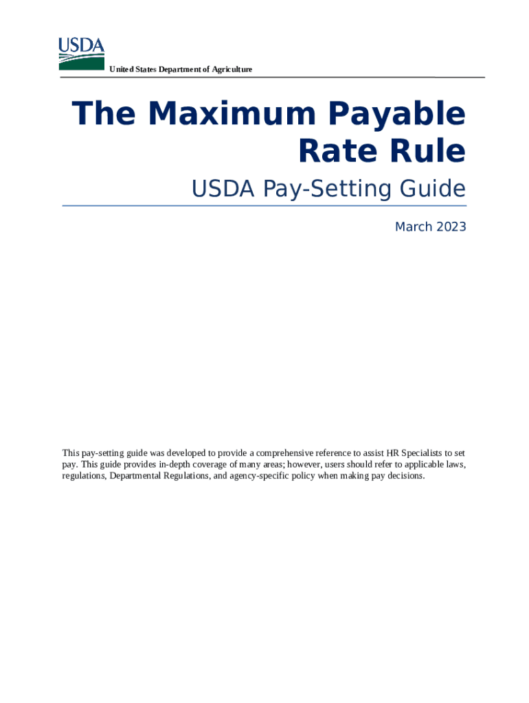 The Maximum Payable Rate Rule USDA Pay-Setting Guide Doc Template ...