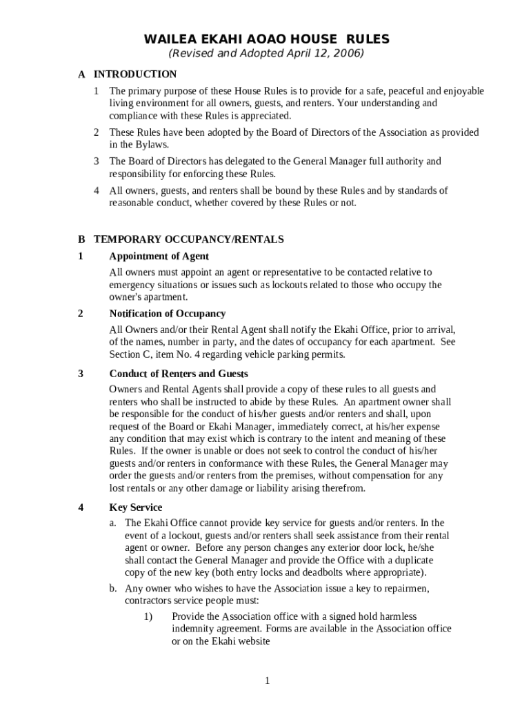 House Rules For Renters The Top 10 Essential Rules Doc Template | pdfFiller