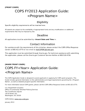 COPS FY2013 Application Guide: COPS Hiring Program (CHP) Doc Template ...