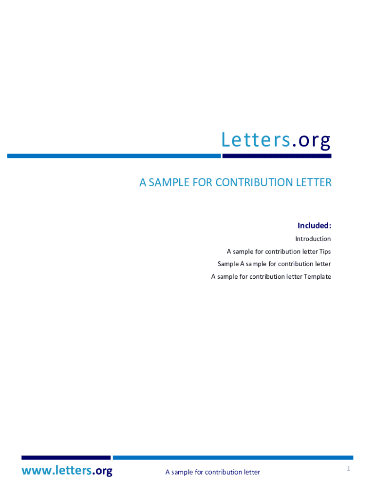 Fillable Online How to Write a Contribution Letter? Sample, Example ...