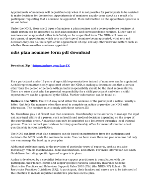Fillable Online Ndis Plan Nominee Form Pdf Download Fax Email Print ...
