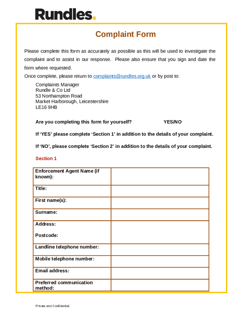OIC complaint Doc Template | pdfFiller