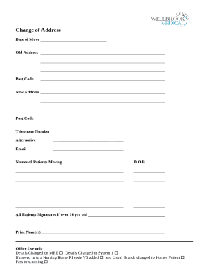 The High Street Practice - Change of Address Doc Template | pdfFiller