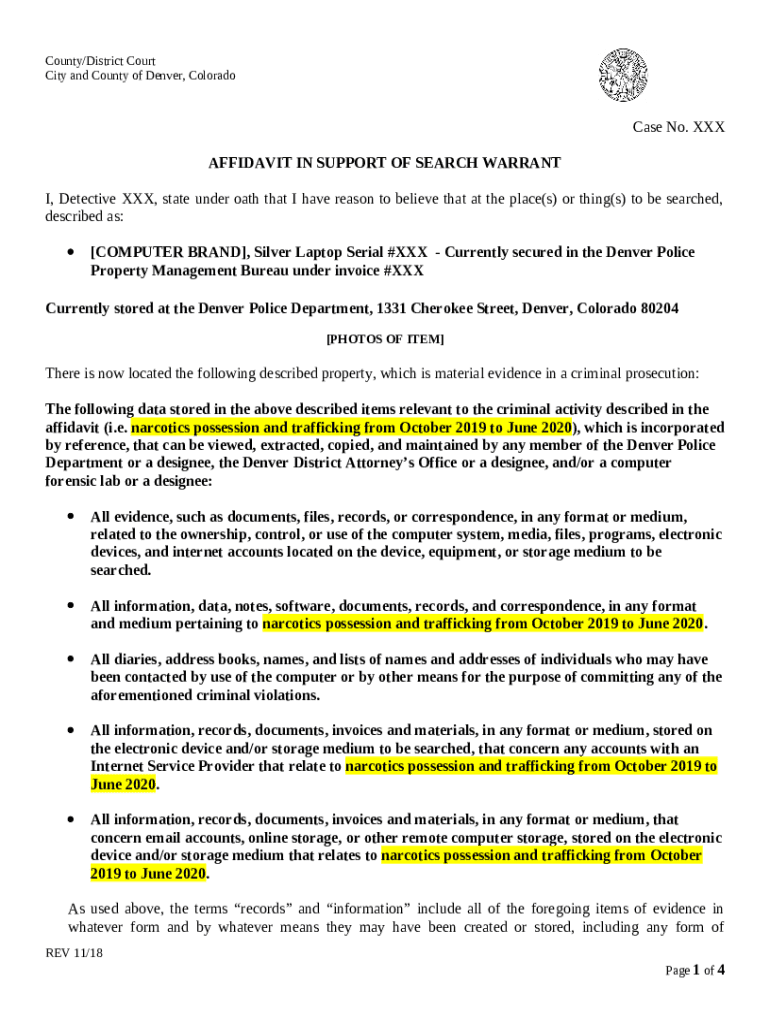 AFFIDAVIT CaseNo. ut 1. Case 1:18-mj-00168-ML * ... Doc Template | pdfFiller