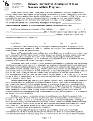 RELEASE, INDEMNITY AND ASSUMPTION OF RISK AGREEMENT - wel psdschools ...