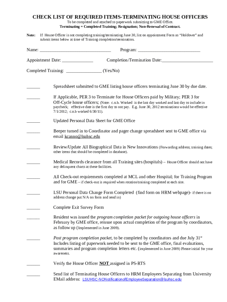 check list of required documents-new hire house officers Doc Template ...