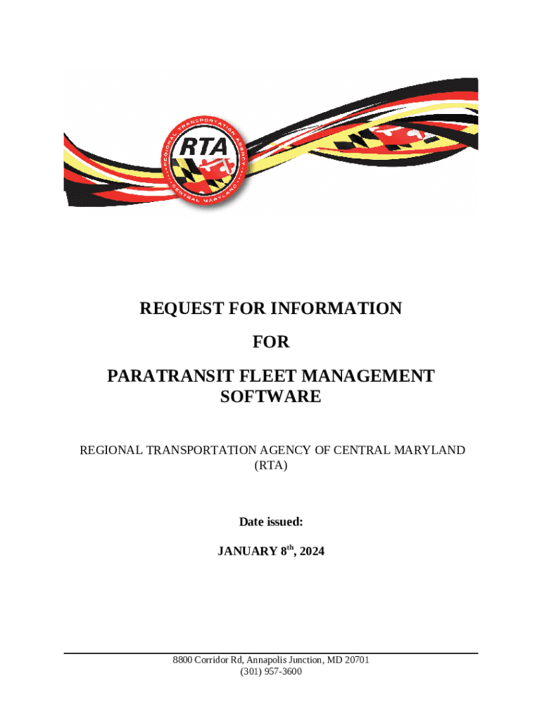 request for ination for paratransit fleet management ... Doc Template | pdfFiller