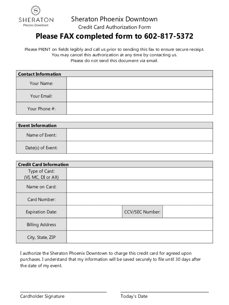 Fillable Online Please FAX completed form to 602-817-5372 Fax Email ...