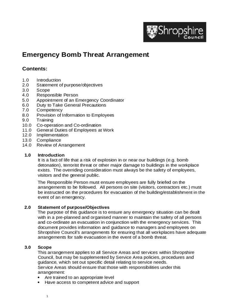 Emergency Operations Plan for Minors Program Doc Template | pdfFiller