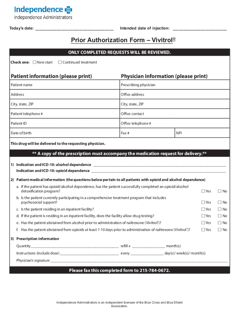 Fillable Online Prior Authorization Form for . Please use this form to ...