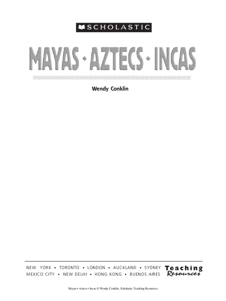 Fillable Online Mayas, Incas, and Aztecs: World Cultures Through Time ... Fax Email Print ...