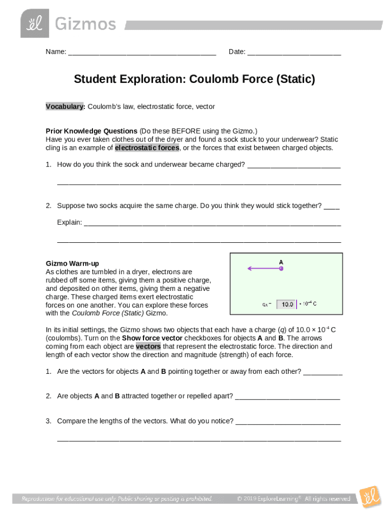 Coulomb's law, electrostatic force, vector No Presets Prior ... Doc ...