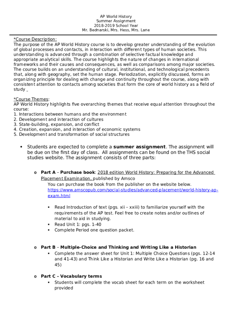 AP World History 12 - Nova Scotia Curriculum Doc Template | pdfFiller