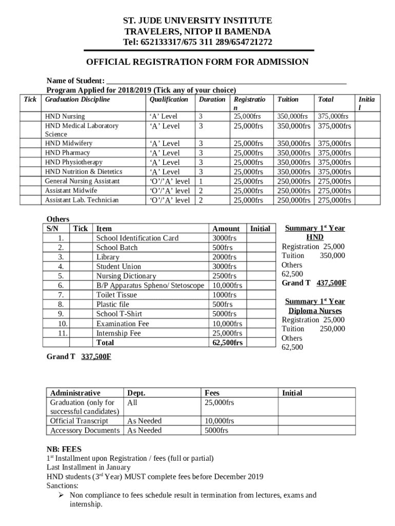 St. Jude Higher Institute of Nursing and Biomedical Doc Template | pdfFiller