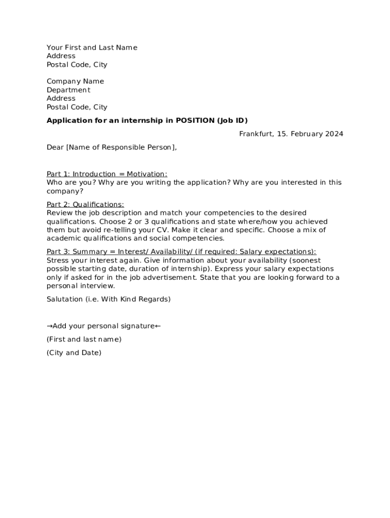 Sample cover letter Word Doc Template | pdfFiller