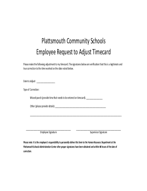 Fillable Online Timecard Adjustment Sheet Fax Email Print - pdfFiller