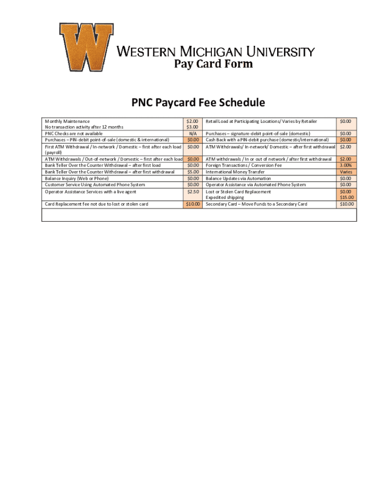 Fillable Online PNC PAY CARD ENROLLMENT FORM Fax Email Print - pdfFiller