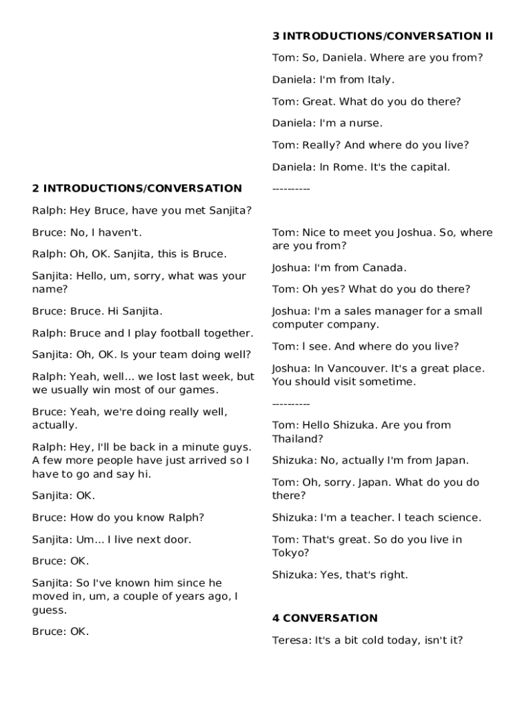 dialogs for basic simpl II 10 pages.docx Doc Template | pdfFiller