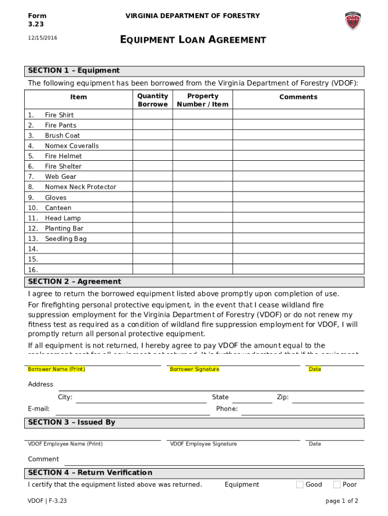 3.23 Equipment Loan Agreement. Finance - dof virginia Doc Template ...