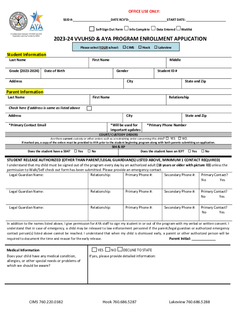 Fillable Online ASES - After School Applications AYA Fax Email Print ...