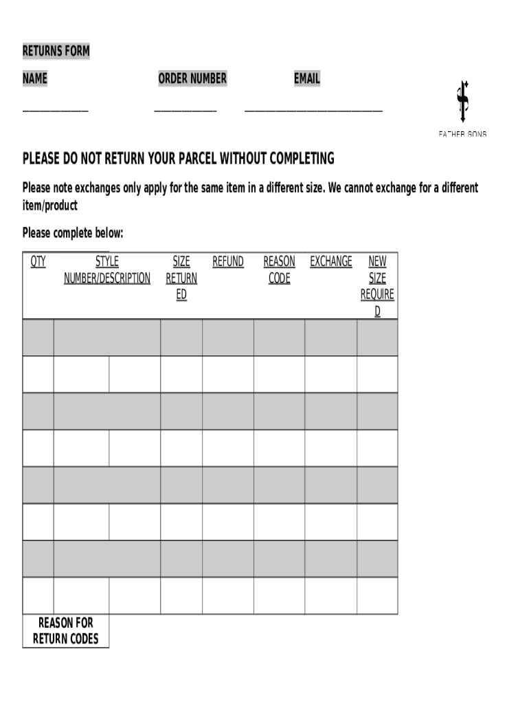 How to Return and Exchange Items You've Ordered Doc Template | pdfFiller