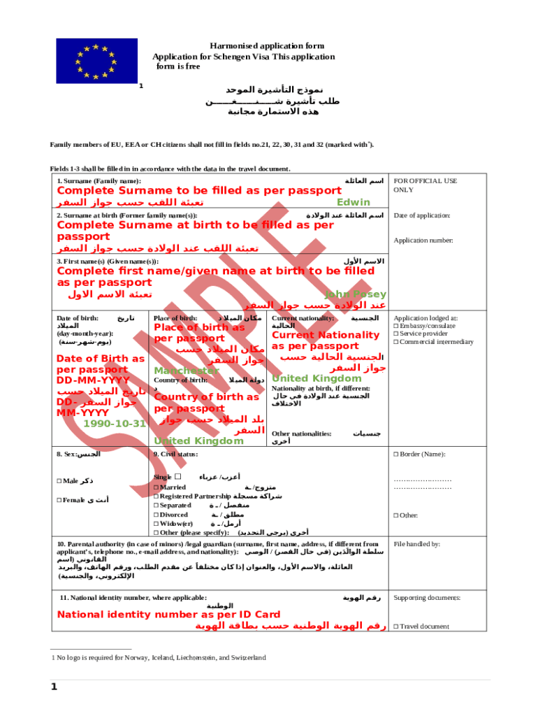 Schengen visa English Arabic (002) Edited.docx Doc Template | pdfFiller