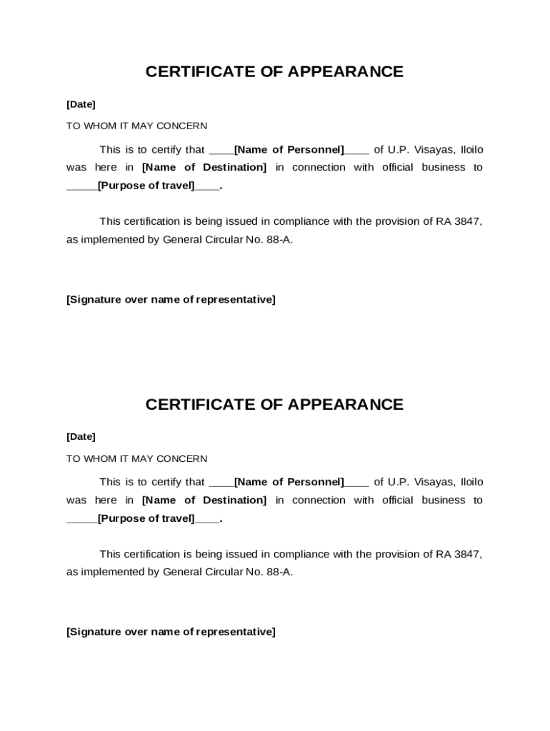 This is to certify that Name of Personnel of U Doc Template | pdfFiller