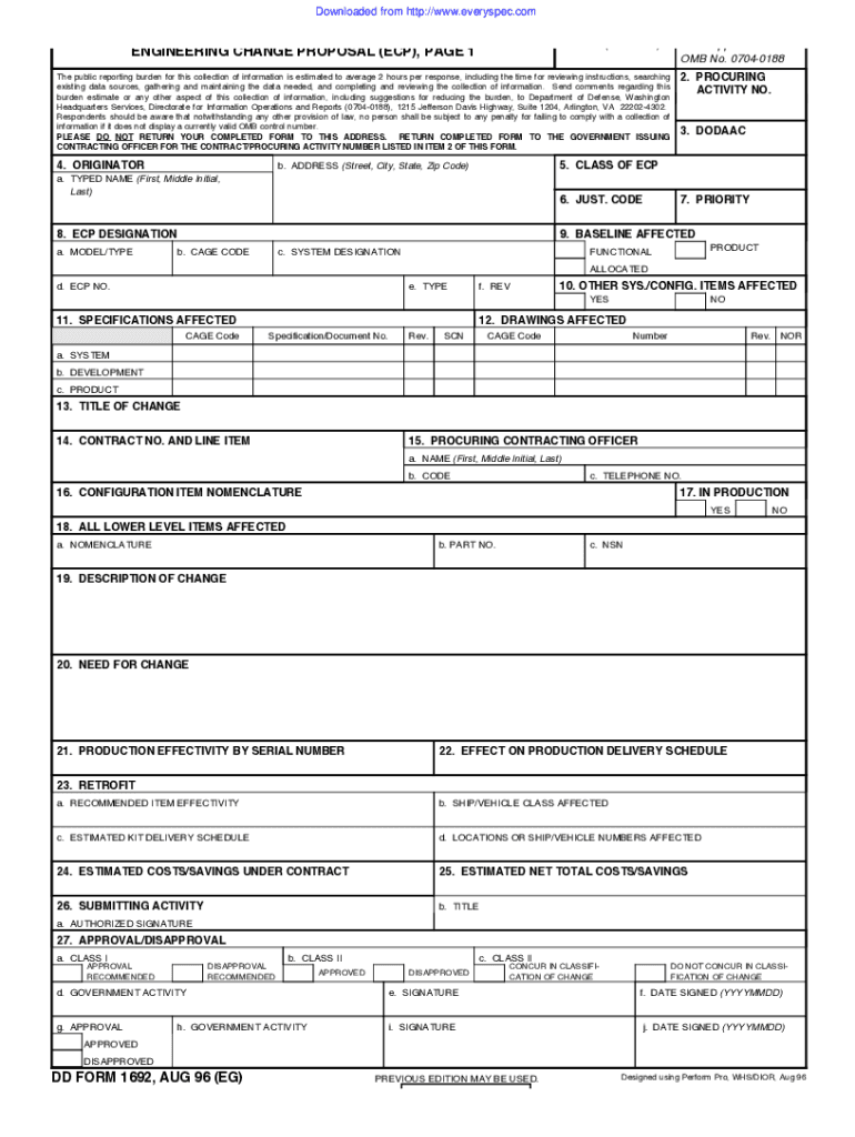 Fillable Online Engineering Change Proposal PDF Form Fax Email Print ...