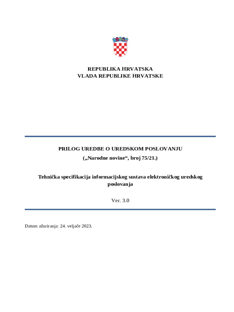 PRILOG UREDBE O UREDSKOM POSLOVANJU Doc Template | pdfFiller