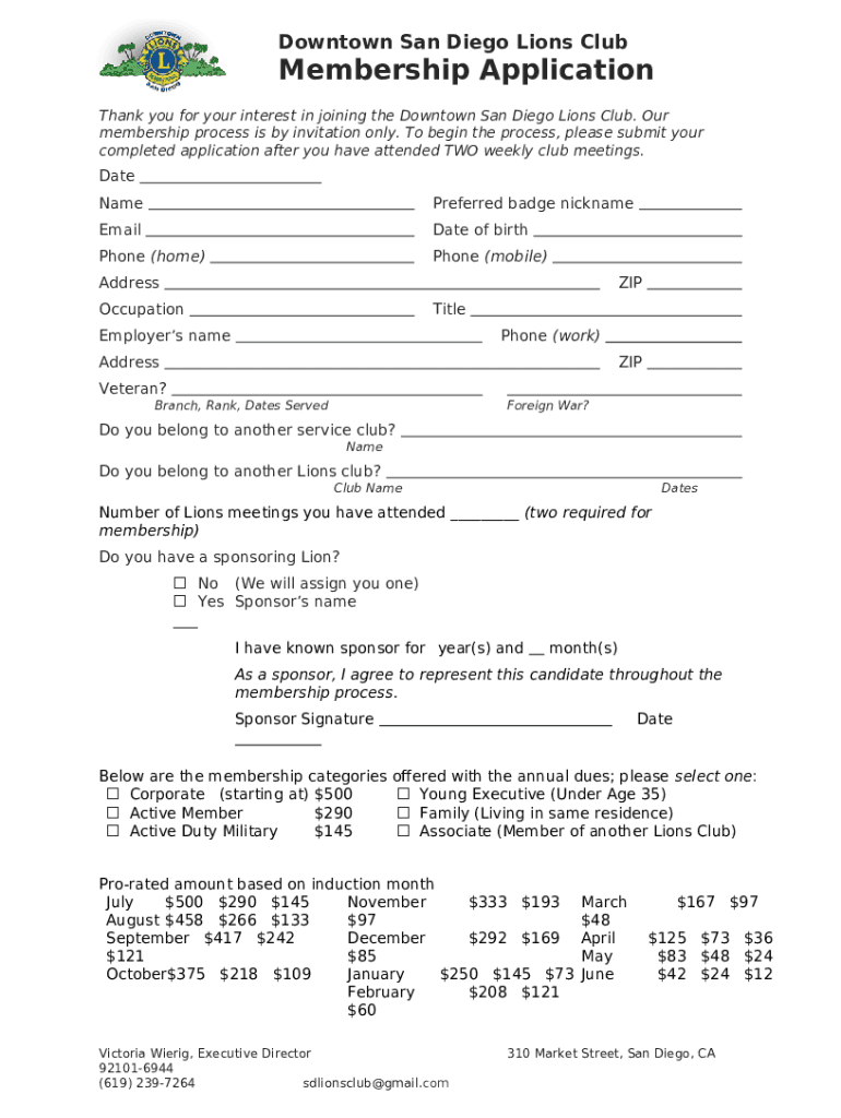 Downtown-San-Diego-Lions-Club-Membership-Application Doc Template ... Downtown-San-Diego-Lions-Club-Membership-Application Doc Template ...