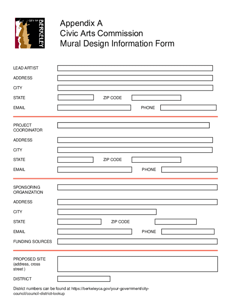 Fillable Online Civic Arts Commission Approval of Murals OVERVIEW ...