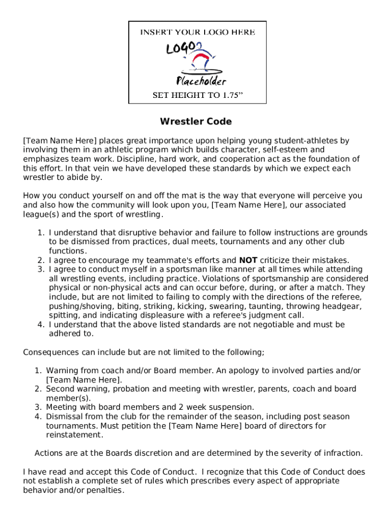 Code of Conduct Template Doc Template | pdfFiller