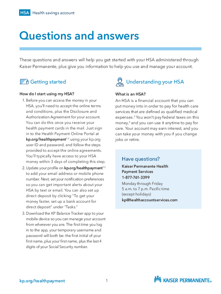 Fillable Online Health Savings Account (HSA) FAQ - Cardinal at Work Fax ...