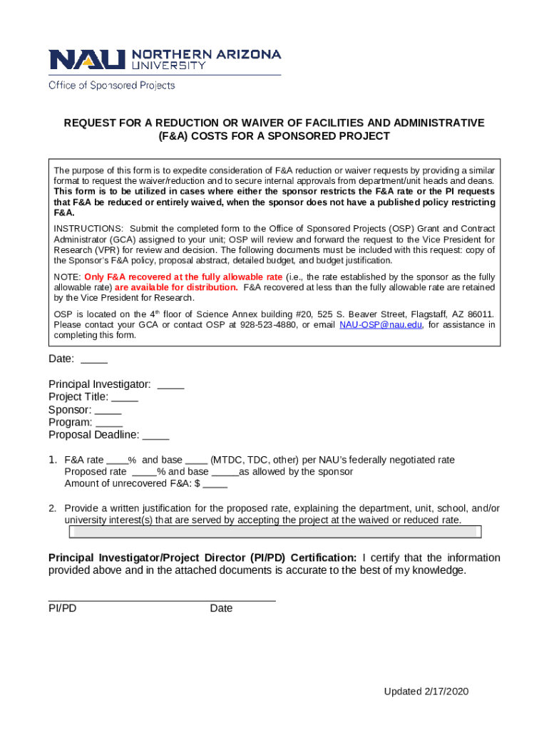 REQUEST FOR A REDUCTION OR WAIVER ... Doc Template | pdfFiller