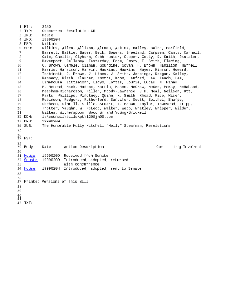The Honorable Molly Mitchell "Molly" Spearman, Resolutions Doc Template ...