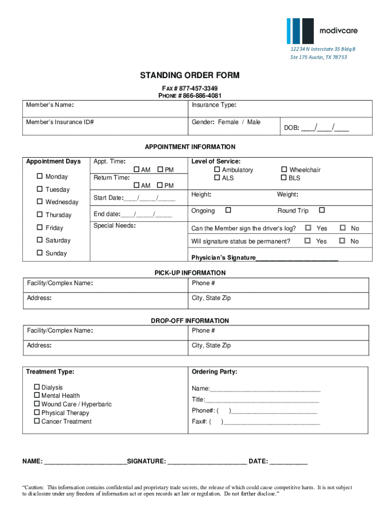 Fillable Online Logisticare Solutions, 12234 N I-35, Austin, TX ...