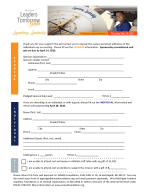 Fillable Online Sponsorship - editable form Fax Email Print - pdfFiller