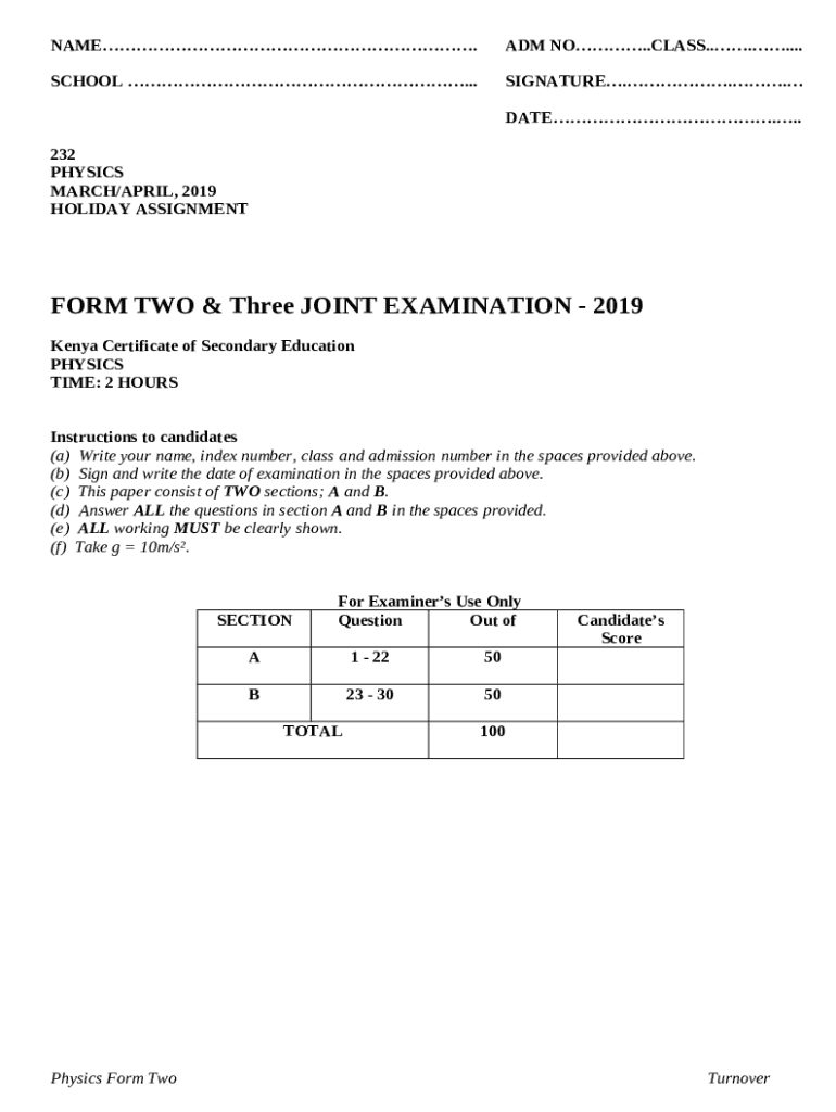 PHYSICS 2 Doc Template | pdfFiller