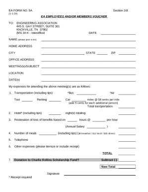 EA NO Doc Template | pdfFiller