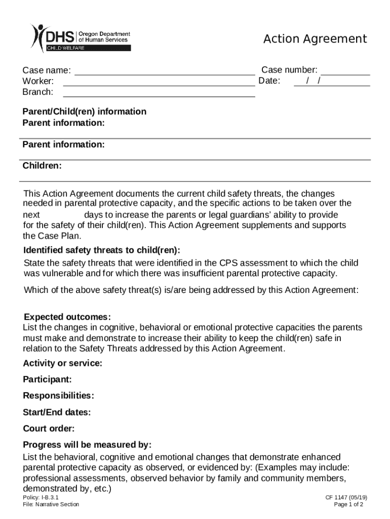 Action Agreement Cf 1147 3/07. CF 1147 3/07 Doc Template | pdfFiller