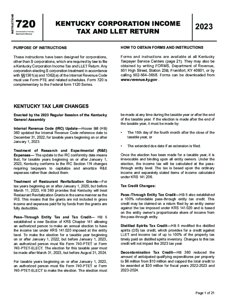 Fillable Online revenue ky Kentucky Kentucky S Corporation Income Tax ...